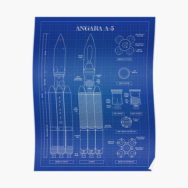 "Angara 5 (Blueprint - English) Vertical Version" Poster for Sale by ...