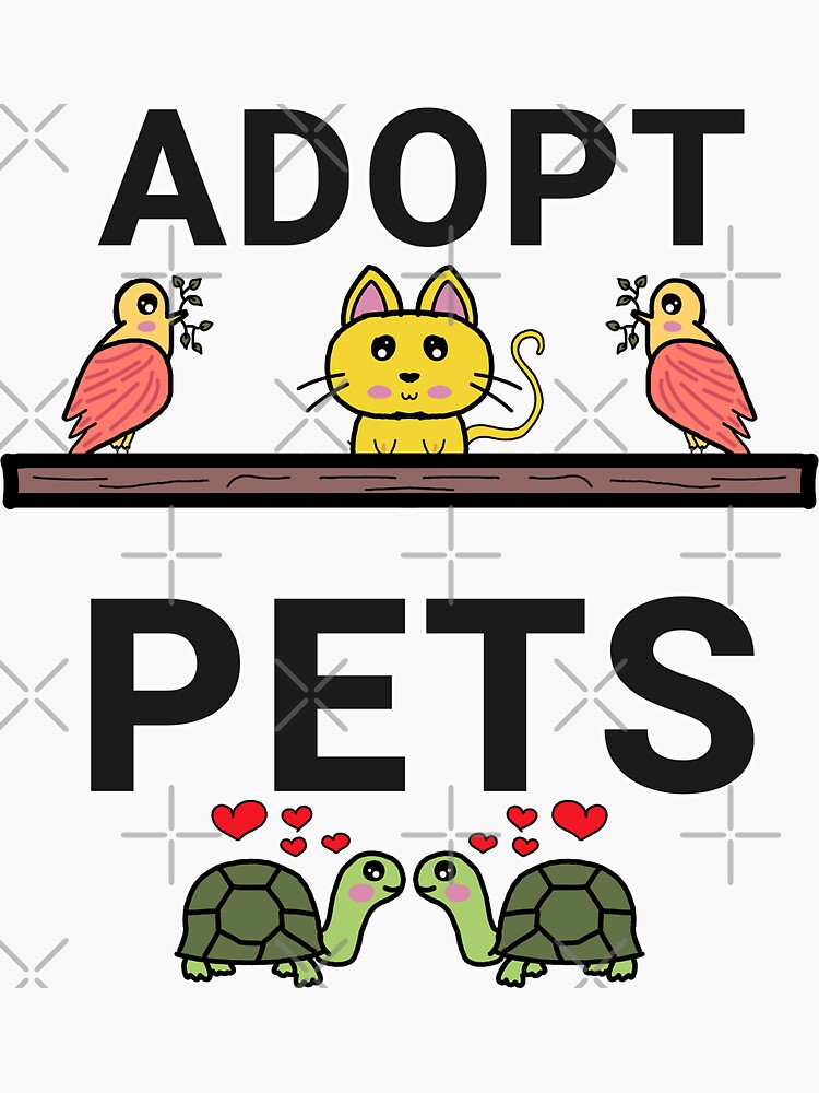 "Adopt Pets" Sticker for Sale by TANSHAMAYA | Redbubble