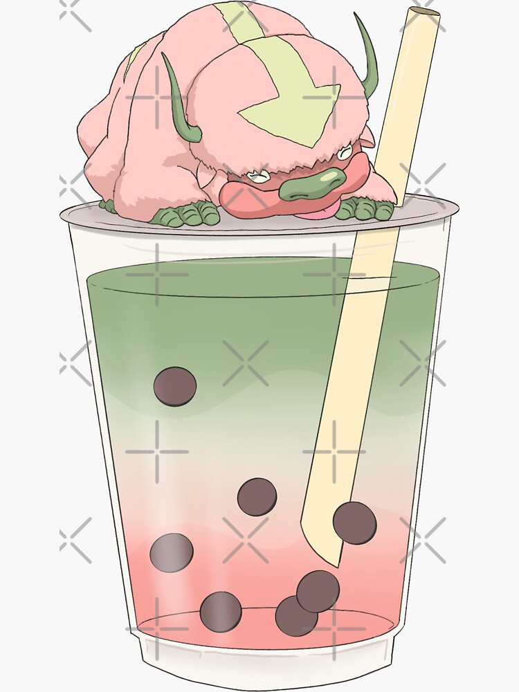 "Appa Strawberry Matcha Latte with Boba" Sticker for Sale by iypuff123 ...