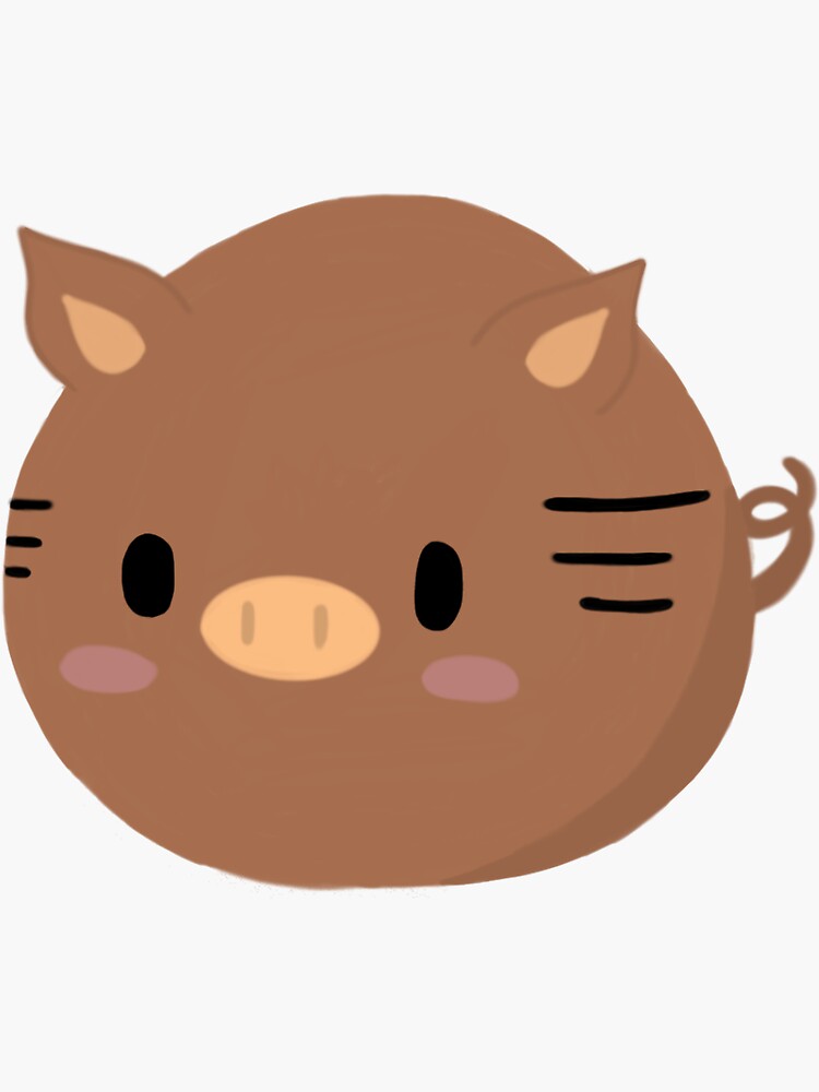 "Chibi Cute Boar" Sticker by FruitsBowlMTy | Redbubble