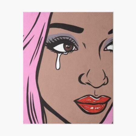 "Pink Hair Comic Girl Crying" Art Board Print by chrisandyuki | Redbubble