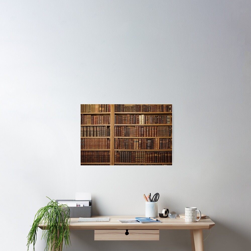 "Bookcase with old books" Poster for Sale by Photopat | Redbubble
