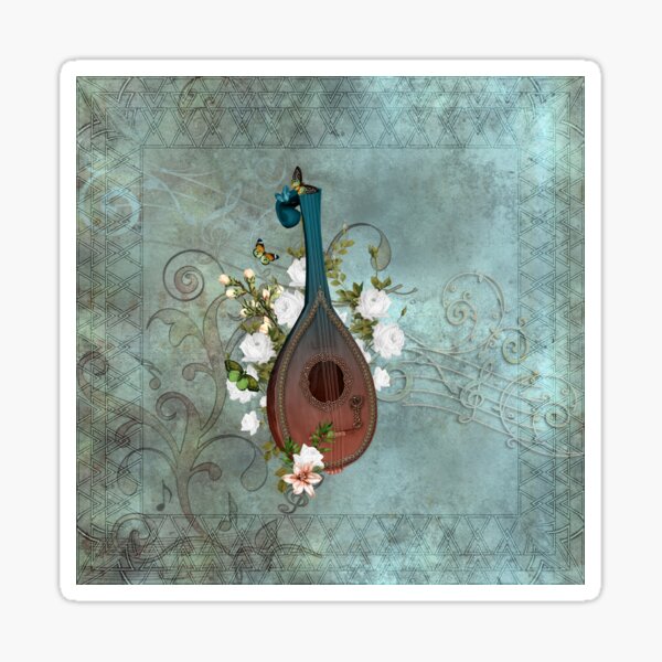 "Music, lute with celtic knot" Sticker for Sale by nicky2342 | Redbubble
