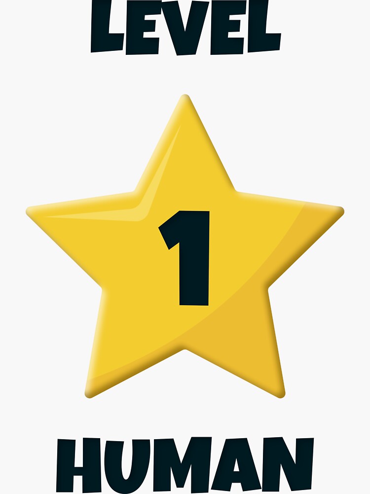 "Level 1 Human Kids Outfit" Sticker by KiddieThreads | Redbubble