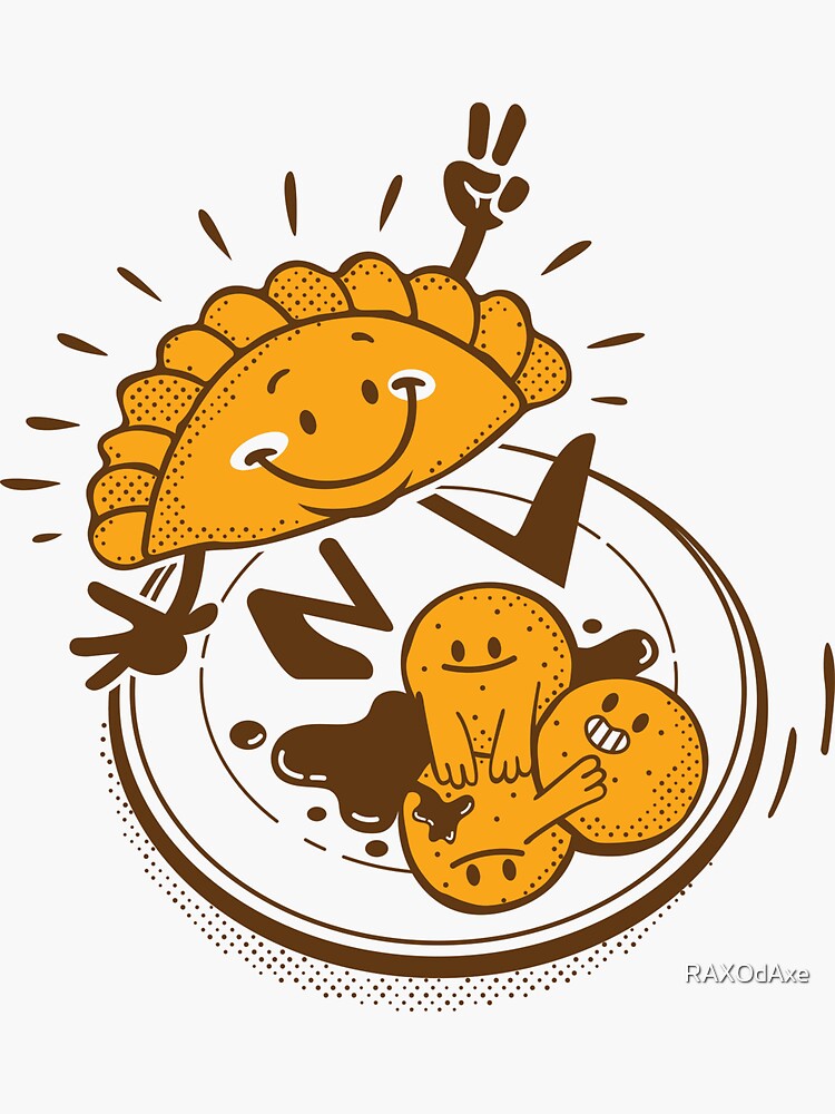 Pegatina «Cute dibujos animados de curry Puff» de RAXOdAxe | Redbubble