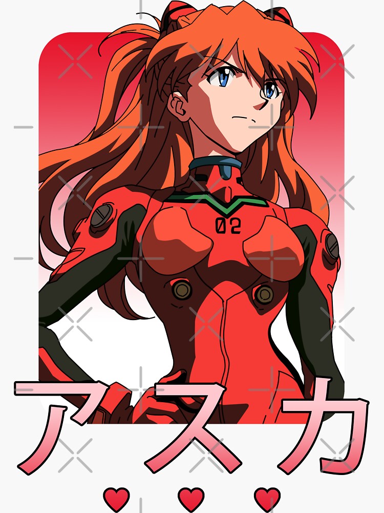 "Evangelion Asuka" Sticker for Sale by otakuchaneru | Redbubble