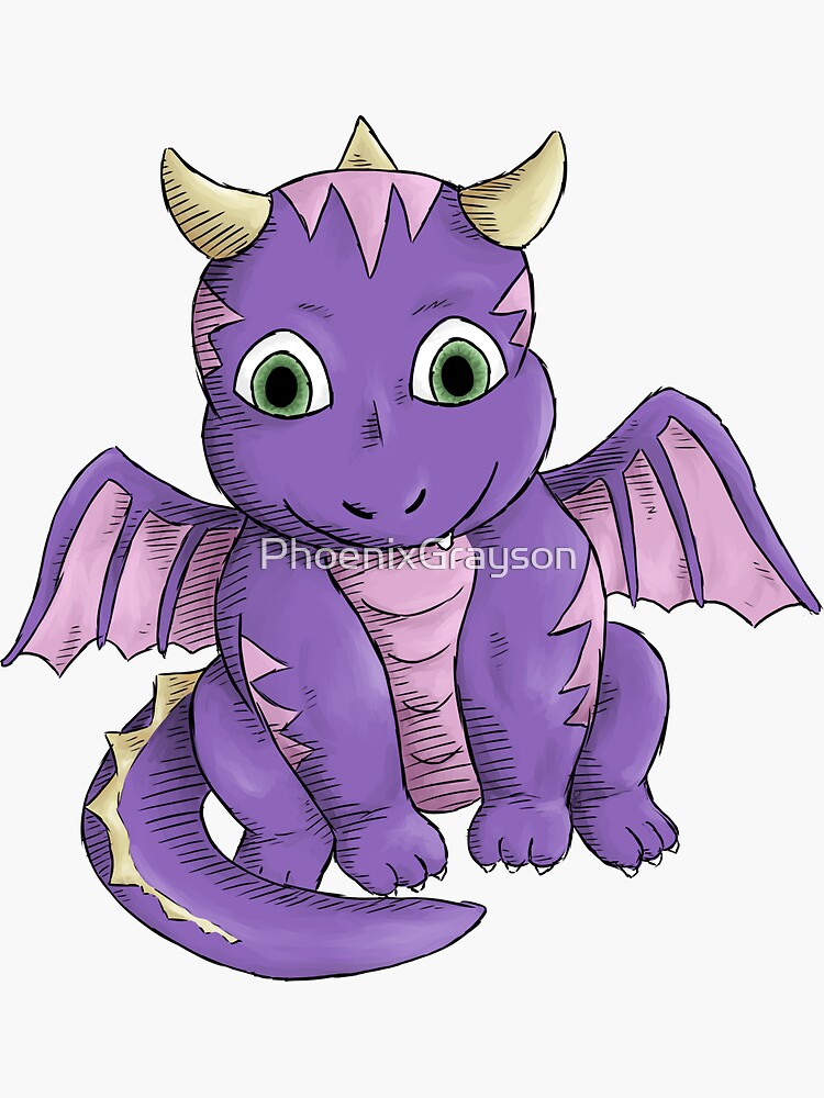 "Purple Baby Dragon" Sticker for Sale by PhoenixGrayson | Redbubble