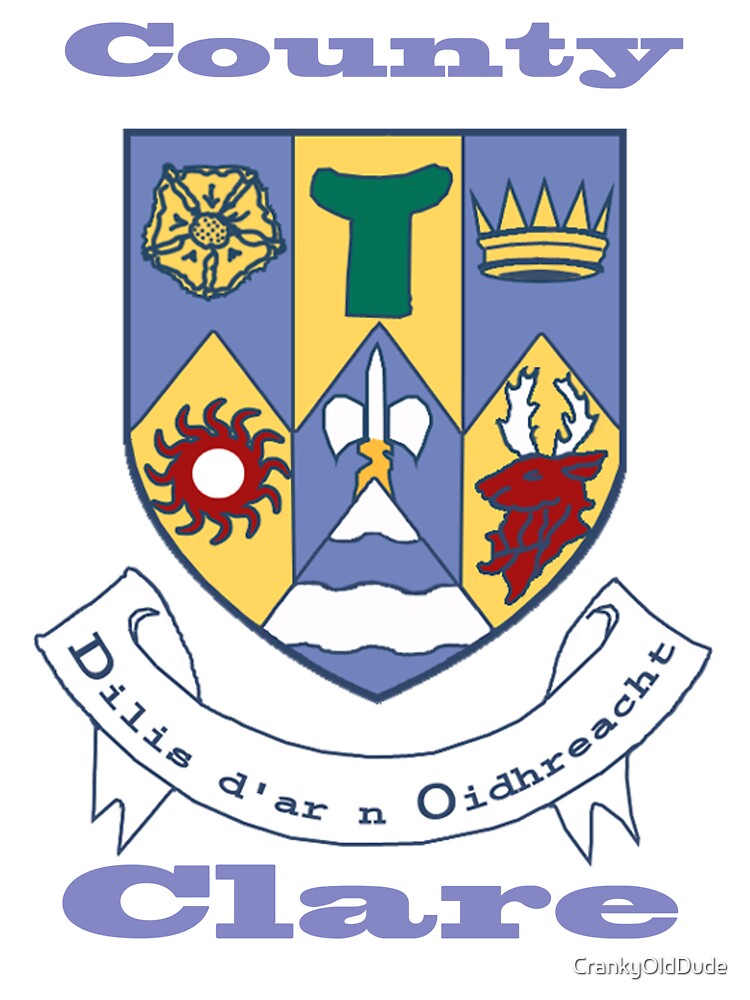 "County Clare Coat of Arms" T-shirt for Sale by CrankyOldDude ...