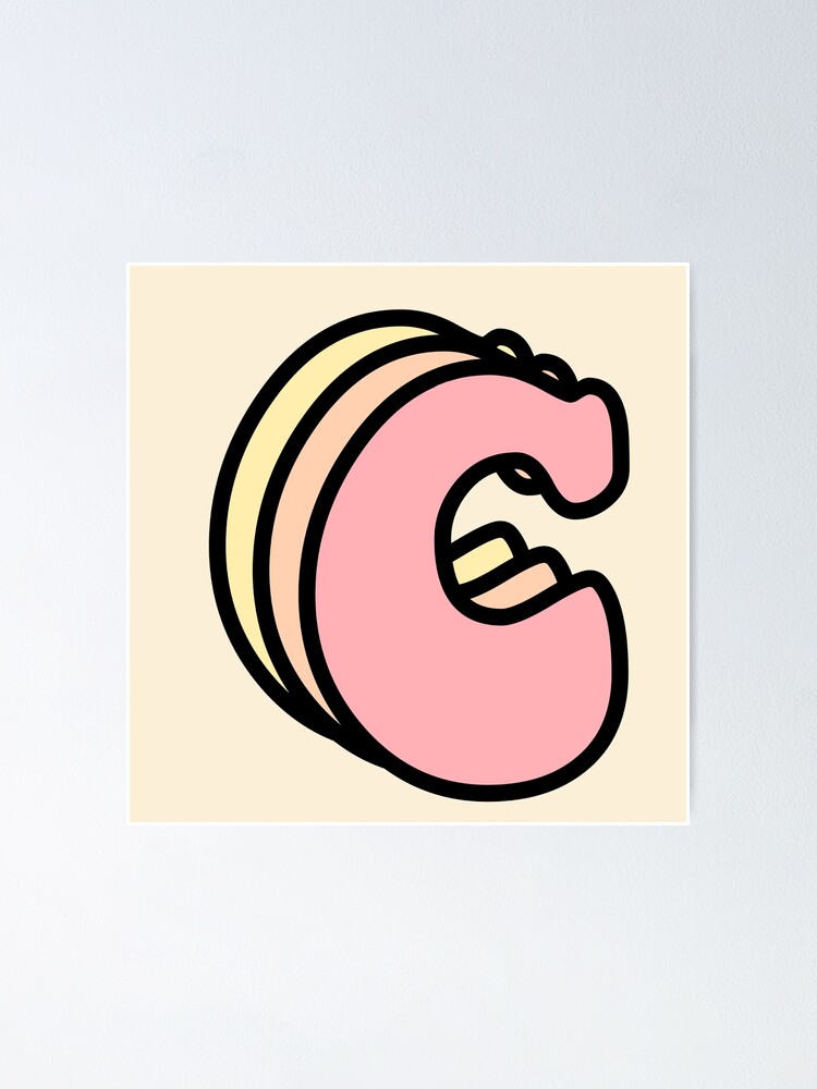 "Pink Aesthetic Groovy C Letter" Poster by CaitlinCerys | Redbubble