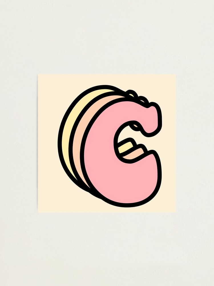 "Pink Aesthetic Groovy C Letter" Photographic Print for Sale by ...