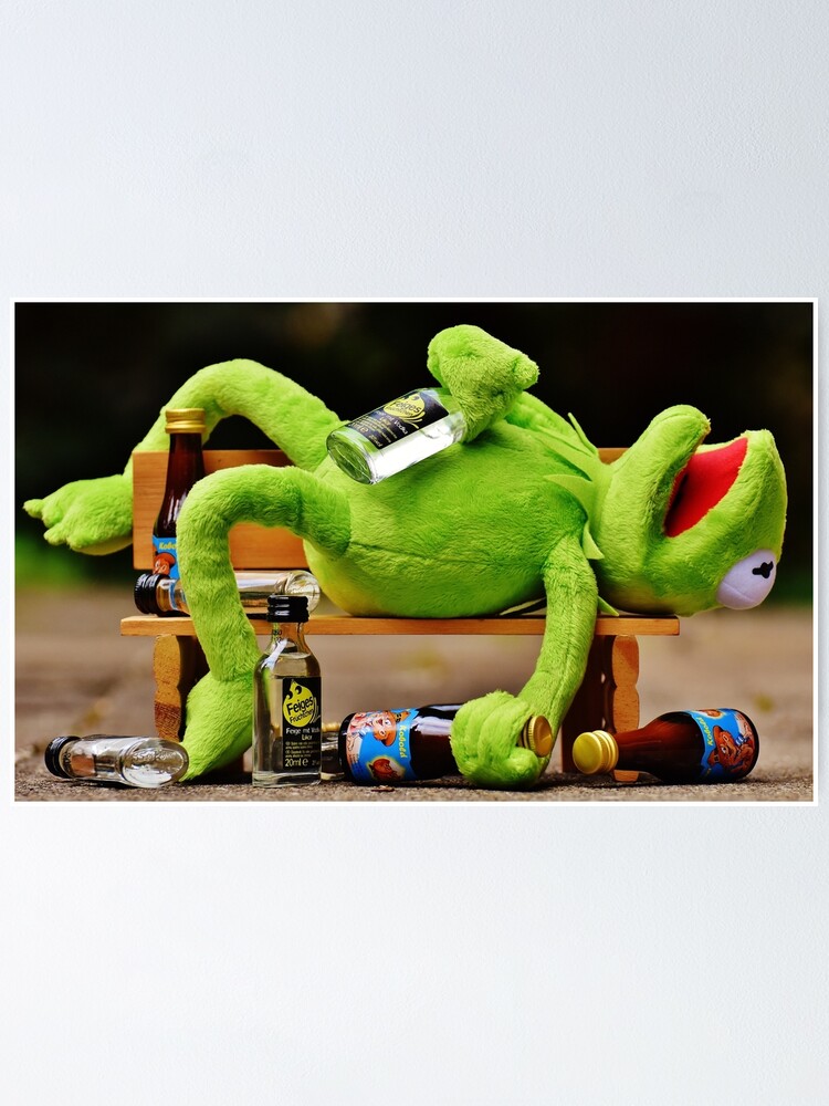 "Alcoholic Frog" Poster for Sale by RiaBubble | Redbubble