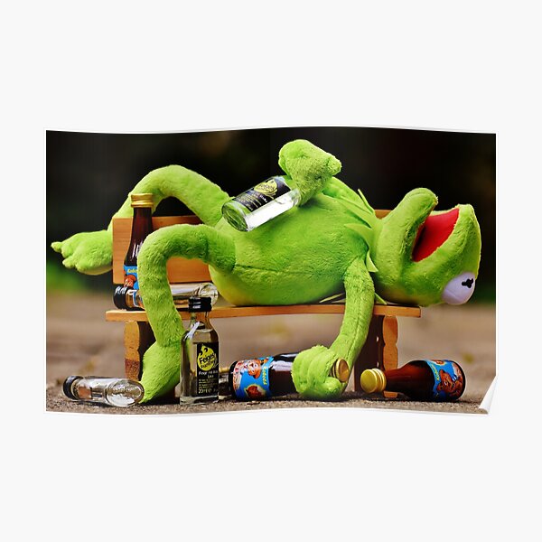 "Alcoholic Frog" Poster for Sale by RiaBubble | Redbubble