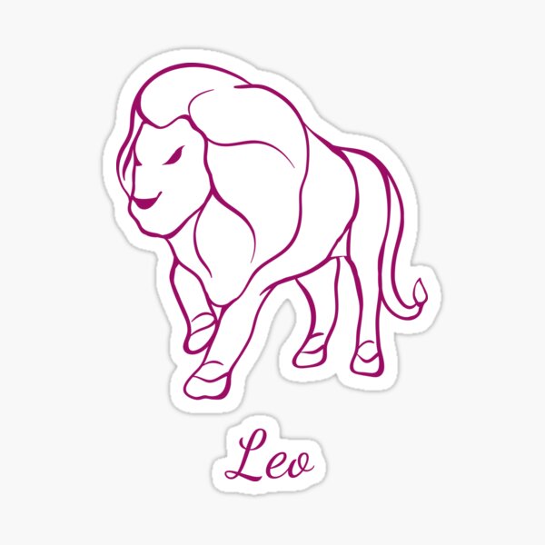 "Leo Pink Sketch Zodiac Design" Sticker for Sale by tkarhou | Redbubble