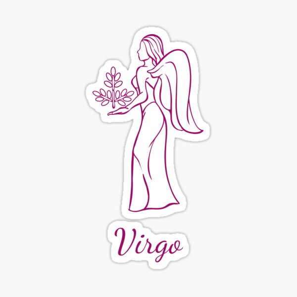 "Virgo Pink Sketch Zodiac Design" Sticker for Sale by tkarhou | Redbubble