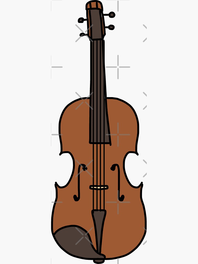 "Colorful Violin Or Viola Line Art String Instrument" Sticker for Sale ...