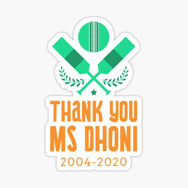 "Thank You MS Dhoni 2004-2020" Sticker for Sale by MAClothingprint ...