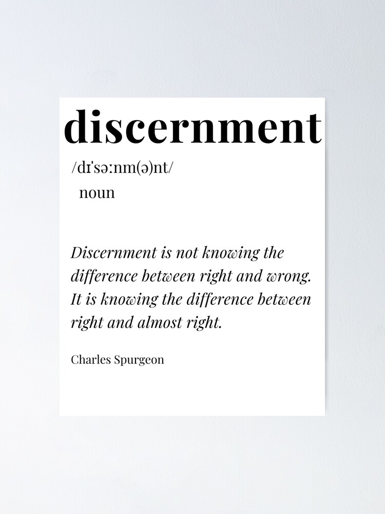 "Discernment definition" Poster for Sale by dat-designs | Redbubble