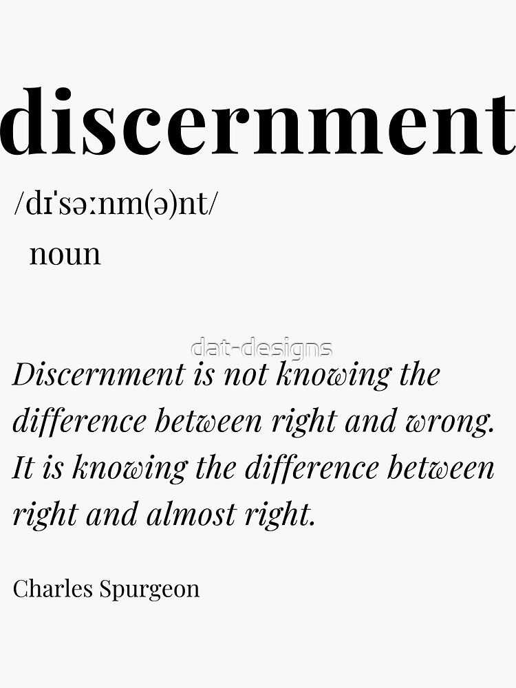 "Discernment definition" Sticker for Sale by dat-designs | Redbubble