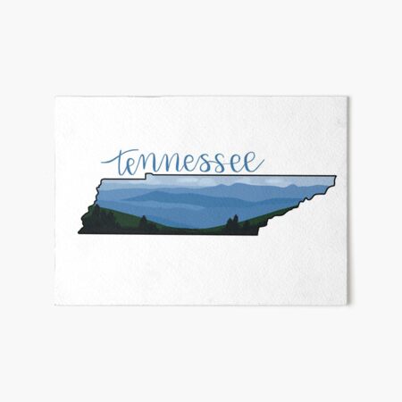 "Lettering Tennessee state outline mountains" Art Board Print for Sale ...