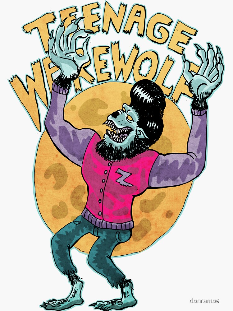 "teenage werewolf" Sticker by donramos | Redbubble