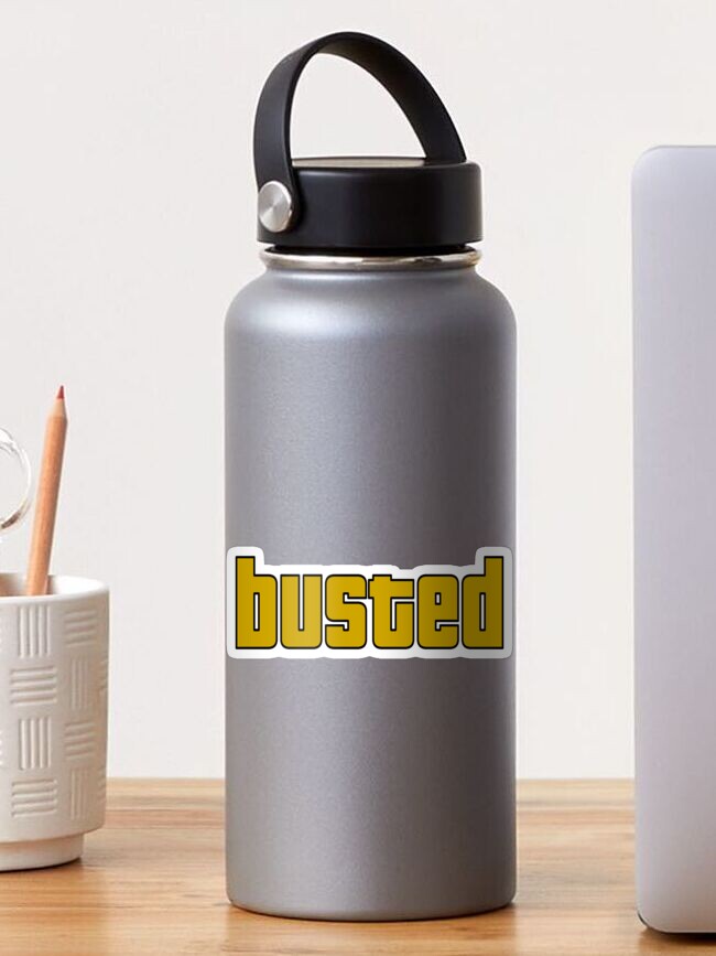 "Busted" Sticker for Sale by ExploreStore | Redbubble