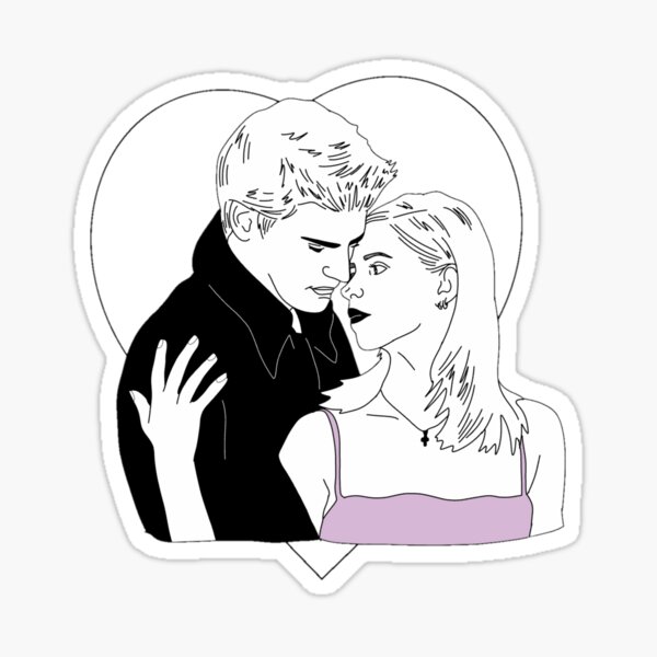 "Buffy & Angel - Bangel BTVS" Sticker for Sale by likeapeach | Redbubble