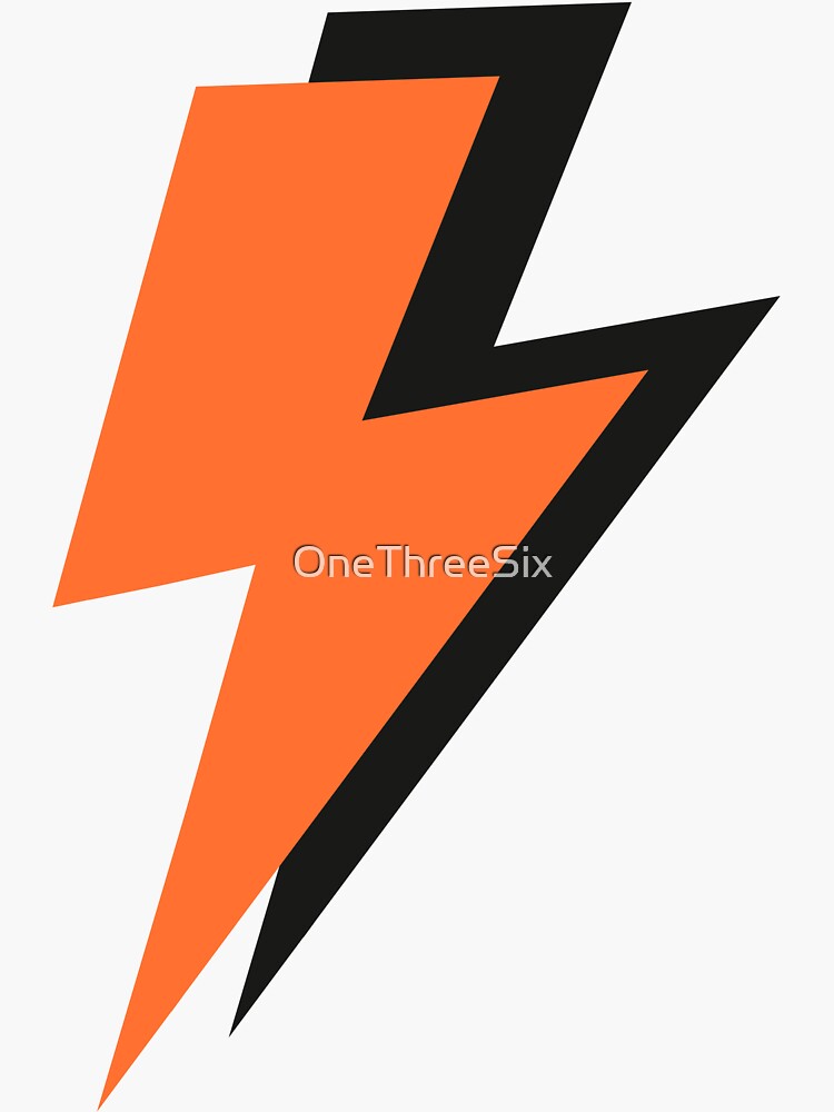 "Orange and Black, Lightning Bolts" Sticker for Sale by OneThreeSix ...