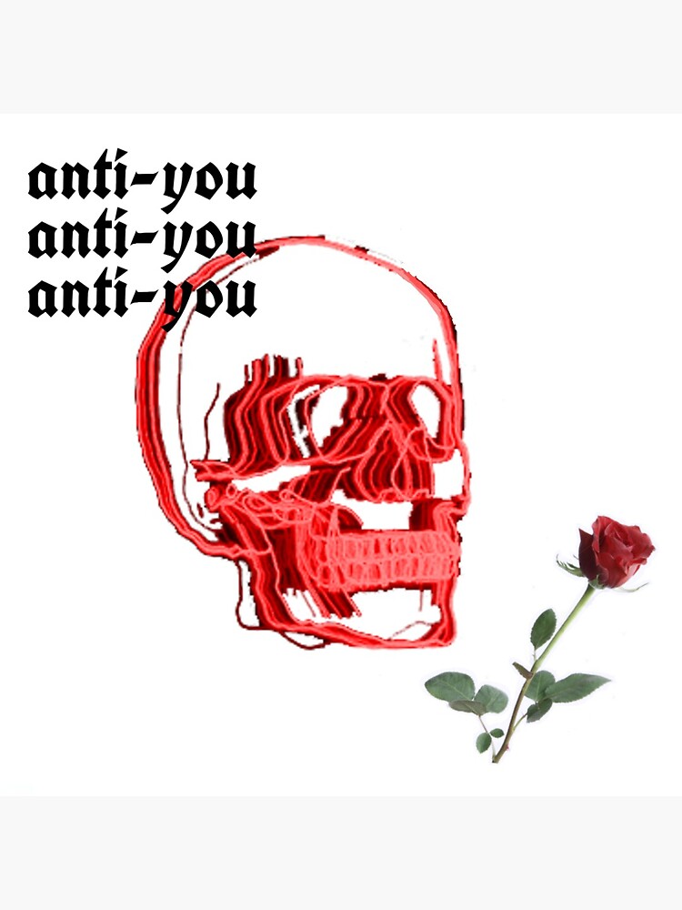 "Anti-you red skull" Sticker for Sale by kuromia | Redbubble
