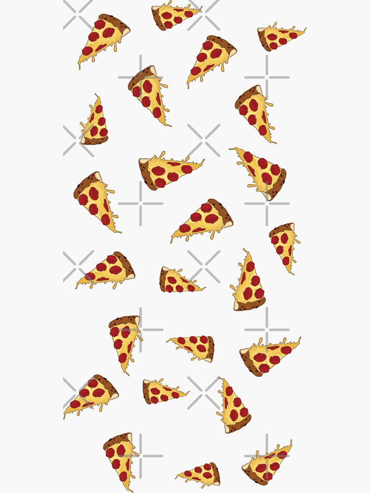 "Pepperoni Pizza Pattern Illustration" Sticker for Sale by ...