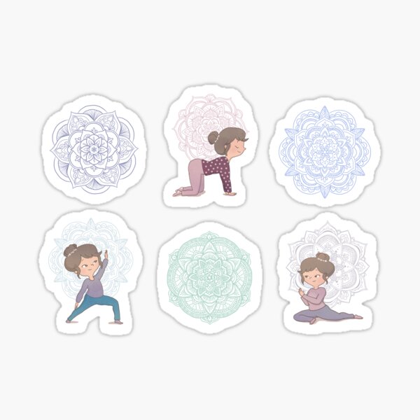 "Yoga Girl - Mandalas & Asanas " Sticker for Sale by RitaCuppariArt ...