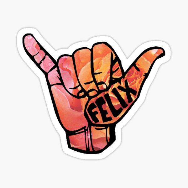 "STRAY KIDS Felix SHAKA Surfer Aussie Hand Gesture Rose Flower" Sticker ...