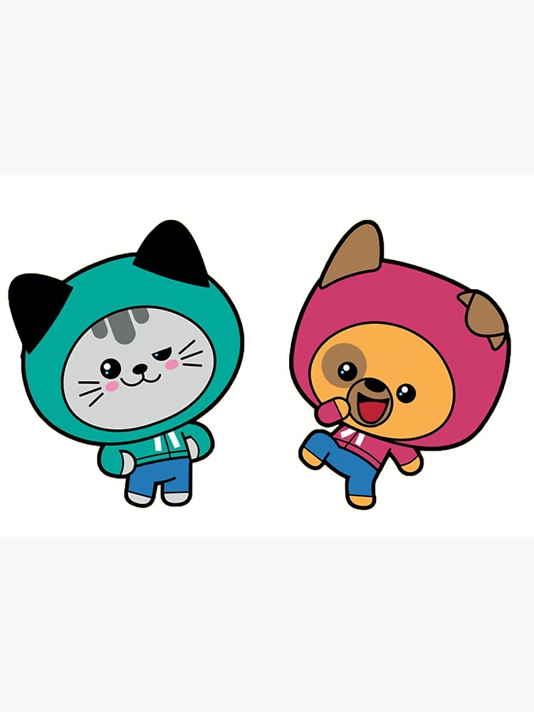 "Kit And Pup" Art Board Print for Sale by LineFriend | Redbubble