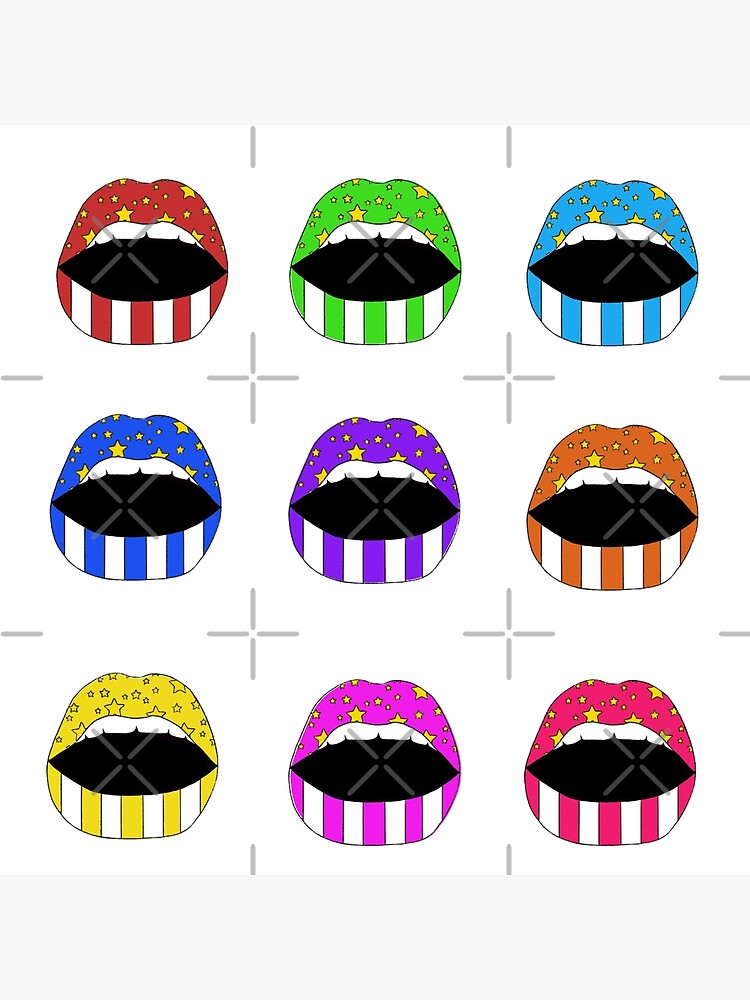 "multi-colored lips sticker pack" Poster for Sale by Oreo-Cookie-22 ...
