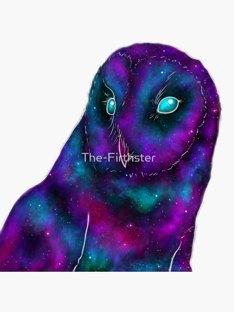 "Cosmic Owl" Sticker by The-Firthster | Redbubble
