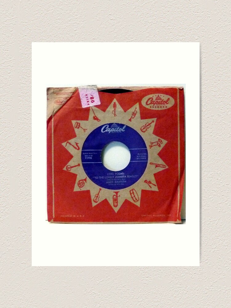 " Andy Griffith, Love Poems: To The Lovely Juanita Beasley, 45, 1959 ...