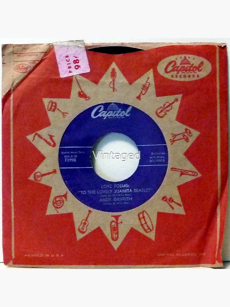 " Andy Griffith, Love Poems: To The Lovely Juanita Beasley, 45, 1959 ...