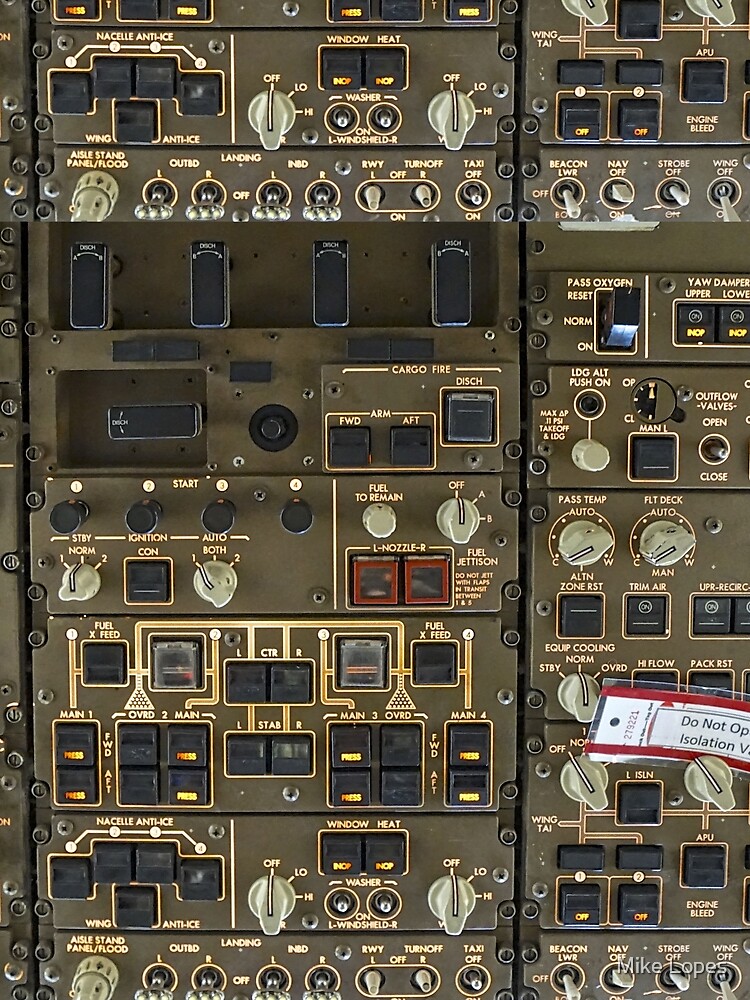 "Boeing 747 Overhead Panel Cockpit " T-shirt for Sale by Miguellp334 ...