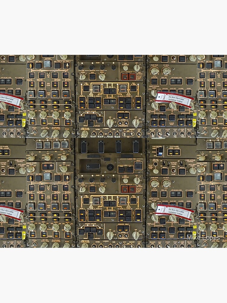 "Boeing 747 Overhead Panel Cockpit " Shower Curtain for Sale by ...