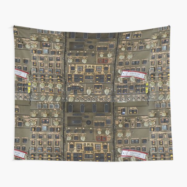 "Boeing 747 Overhead Panel Cockpit " Tapestry for Sale by Miguellp334 ...
