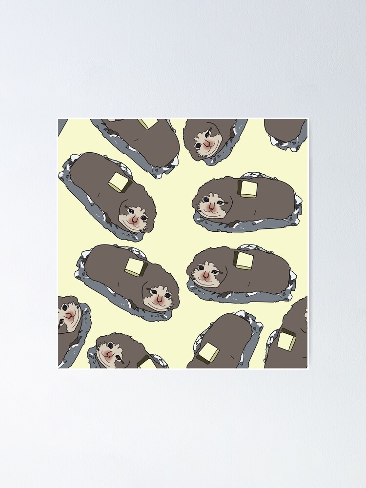 "Butter cat meme in all-over pattern" Poster for Sale by zivilej ...