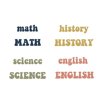 "School Subjects Sticker Pack/Label-8" Sticker for Sale by kbraelynn ...