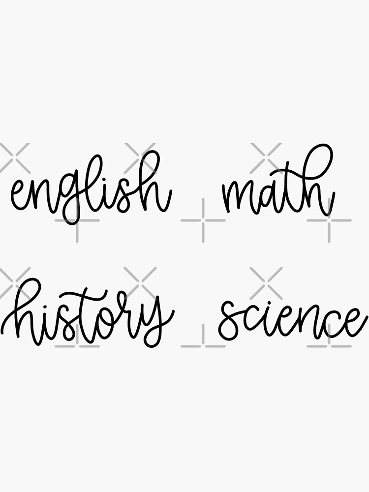 "School Subjects Sticker Pack/Labels-4" Sticker for Sale by kbraelynn ...