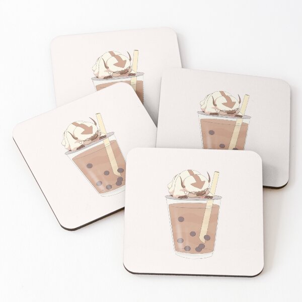 "Appa Boba Milk Tea" Coasters (Set of 4) for Sale by Art By Billee ...