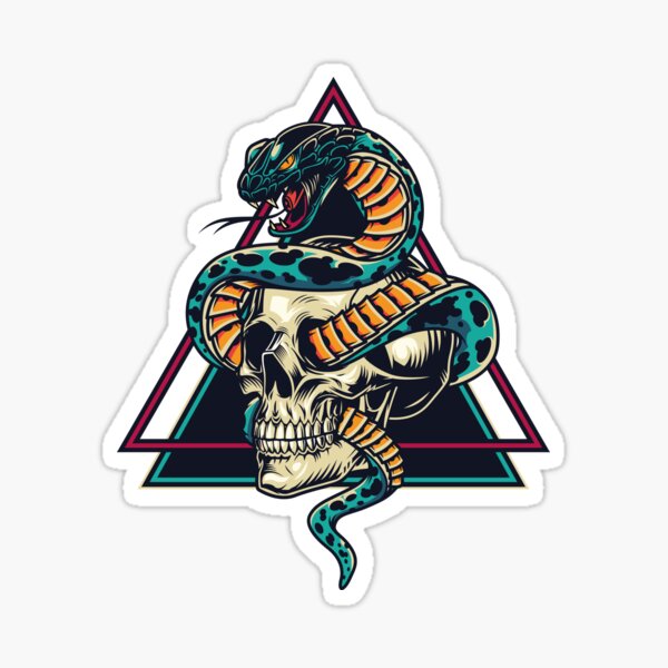 "Snake skull graphic design" Sticker for Sale by etud1984 | Redbubble