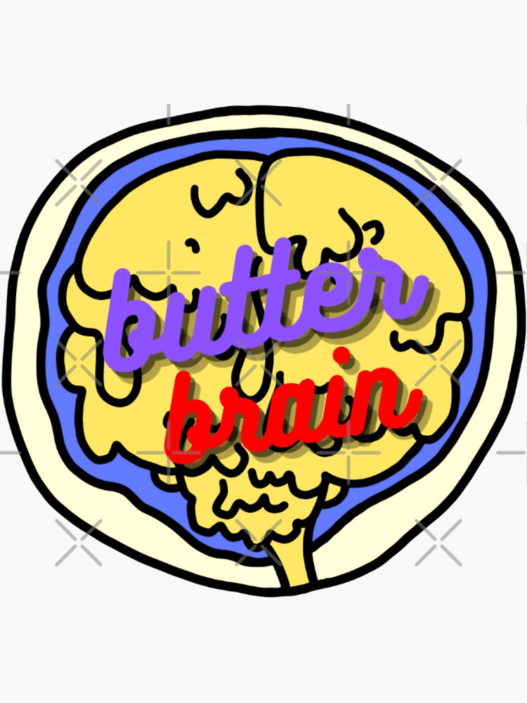 "Butter Brain (Purple & Red)" Sticker for Sale by DrJuliesThings ...