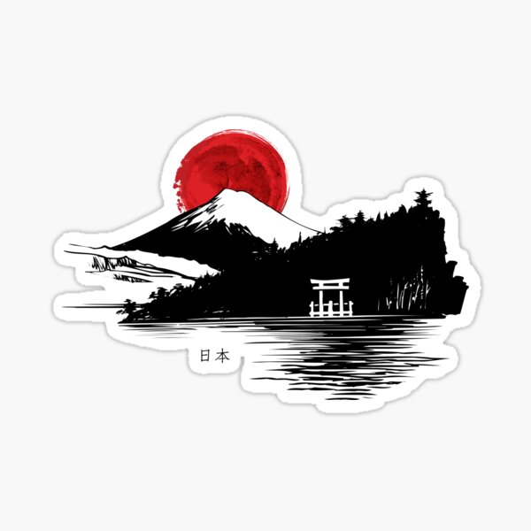 "Japan Fuji" Sticker for Sale by Kaixiu-Art | Redbubble