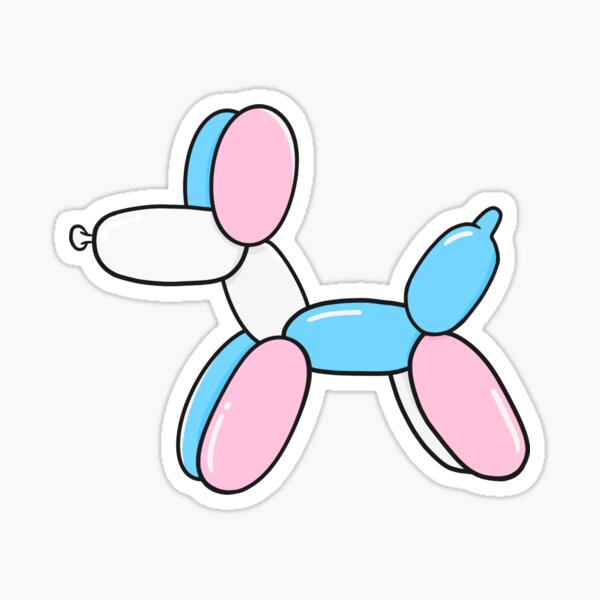 "trans balloon dog" Sticker for Sale by ekoh7 | Redbubble