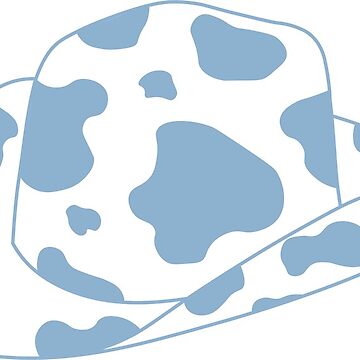 "Light Blue Cow Print Cowboy Hat" Sticker for Sale by ktp100 | Redbubble