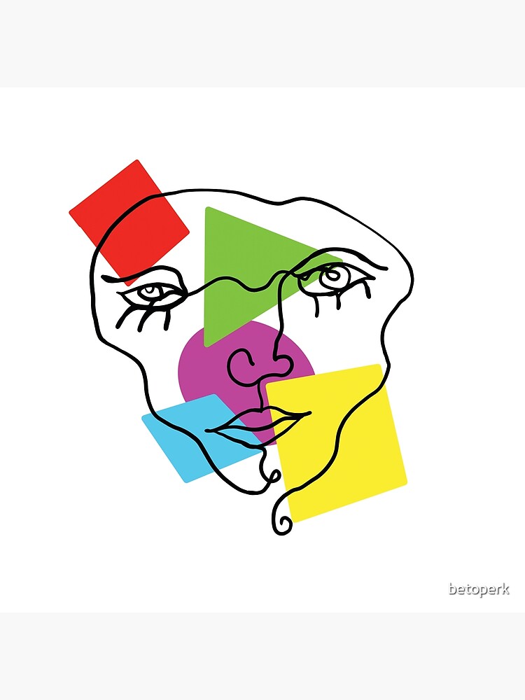 "Geometric Line Drawing of Face" Art Print by betoperk | Redbubble