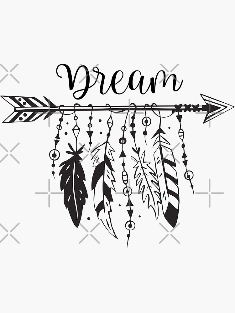 "Dream Quote Arrow Graphic" Sticker by CarpeDiemLife | Redbubble